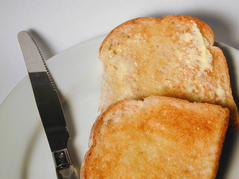 Free image of Two slices of hot buttered toast