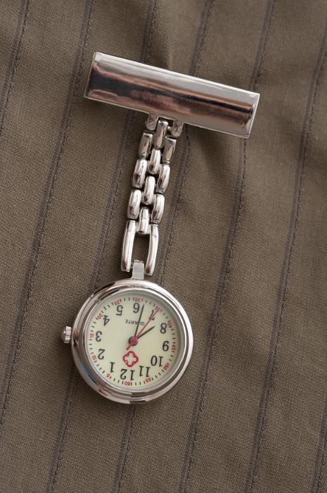 Free image of Nurses silver metal fob watch on a chain